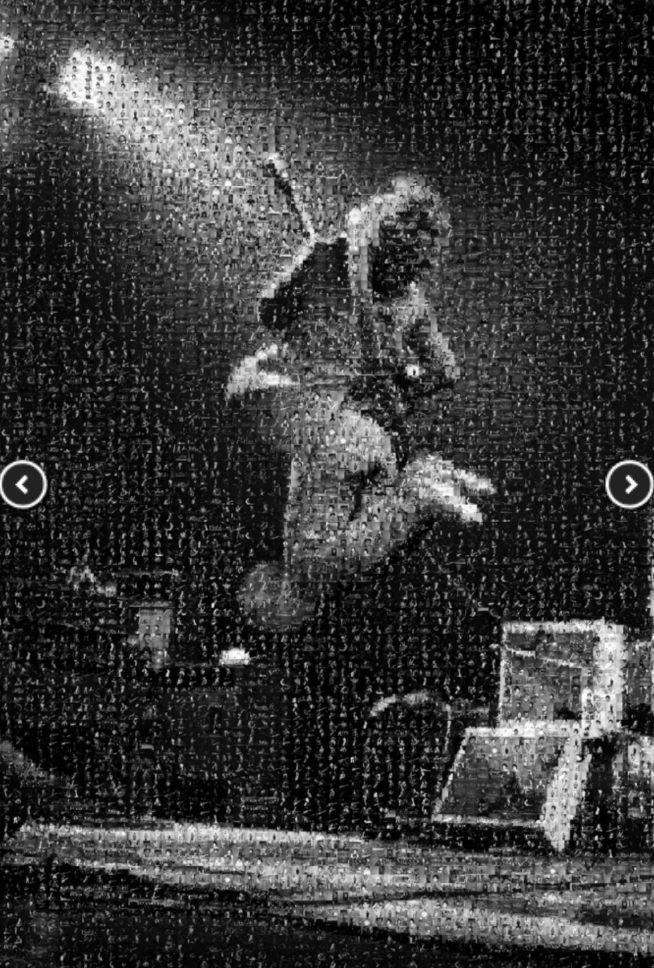 Bruce Springsteen Jumping, 1978 Mosaic 30x40