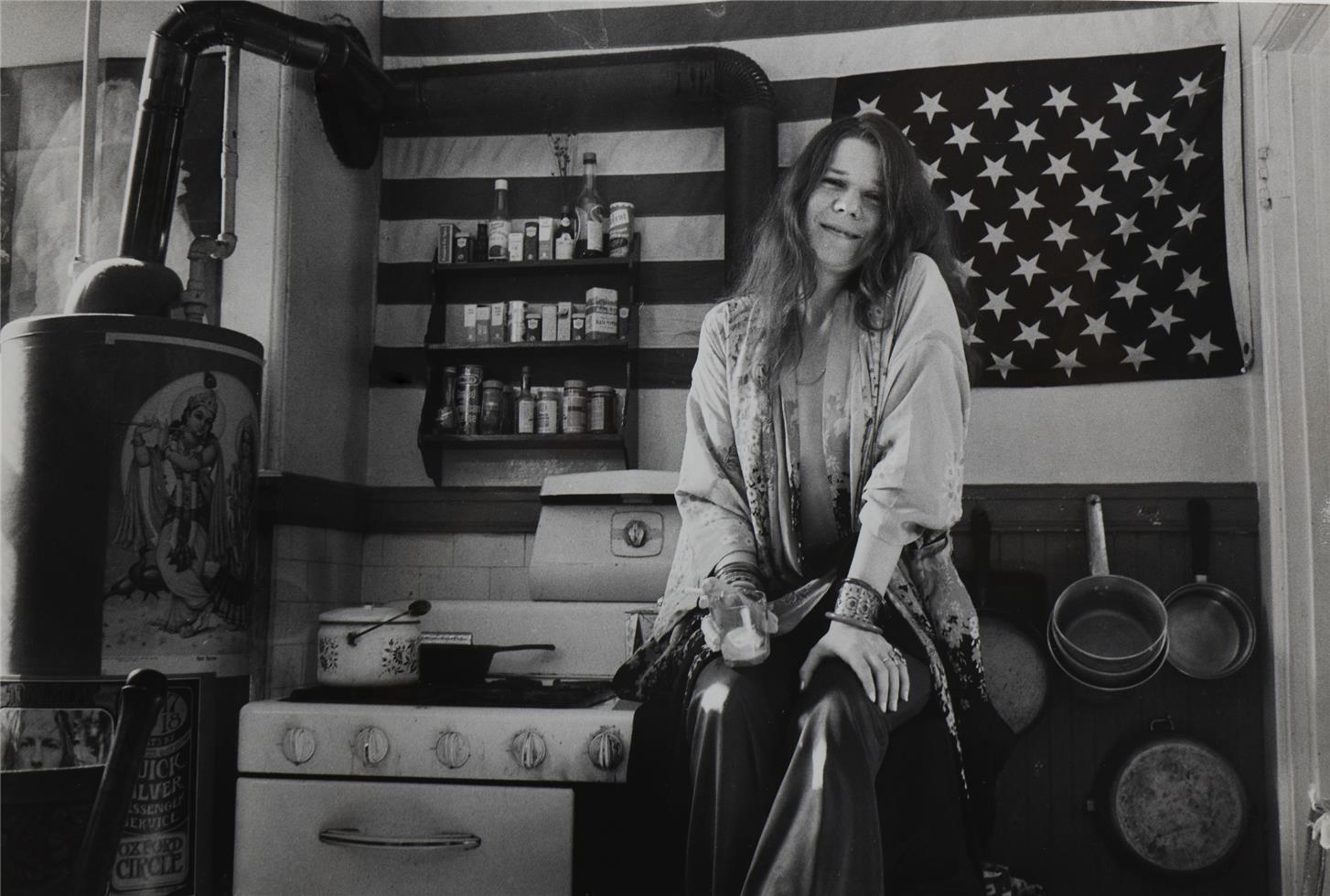 Janis Joplin, Close-up in her Kitchen, San Francisco, 1969