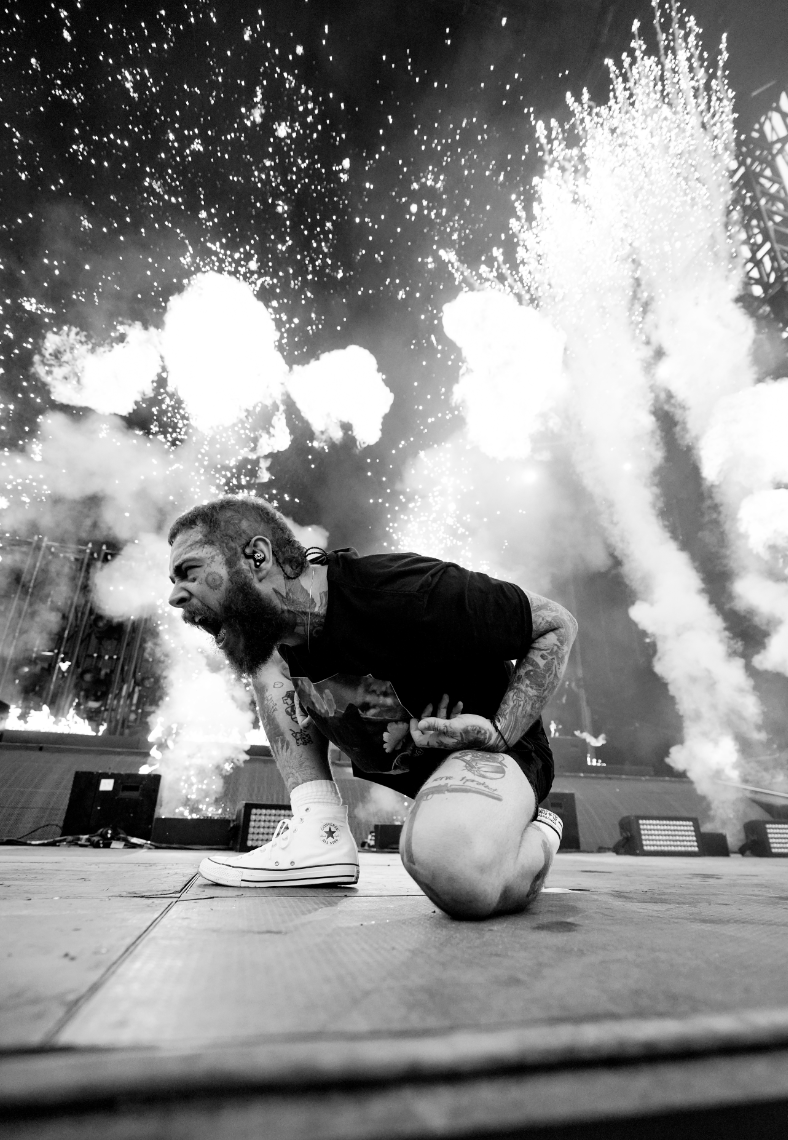 Post Malone, On Stage No. 5, B&W